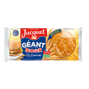 Pain à burger nature géant, Jacquet (x 4, 330 g) | La belle vie : grande épicerie fine et fraiche