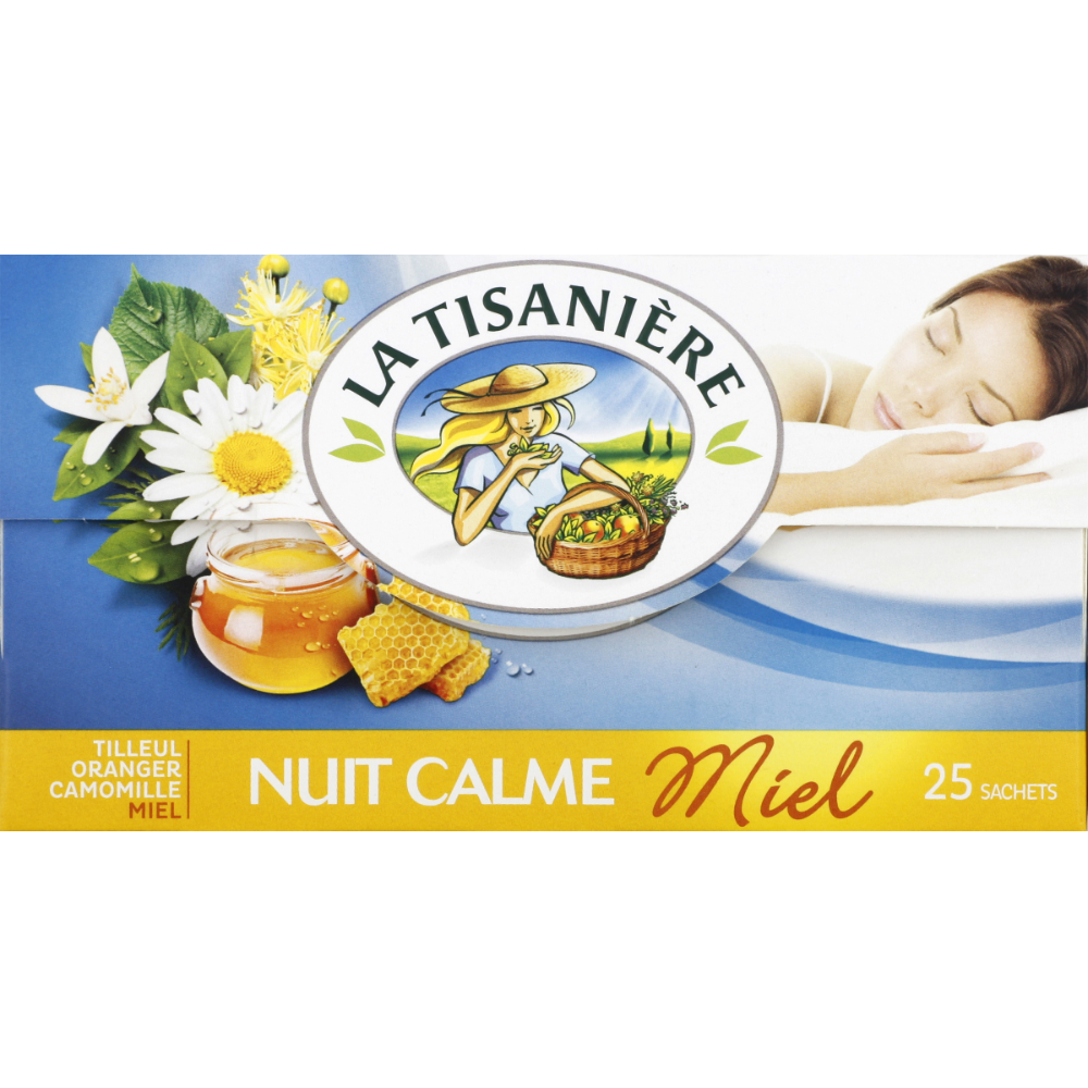 Infusions Bien Etre nuit calme au miel, La Tisanière (25 sachets) | La ...