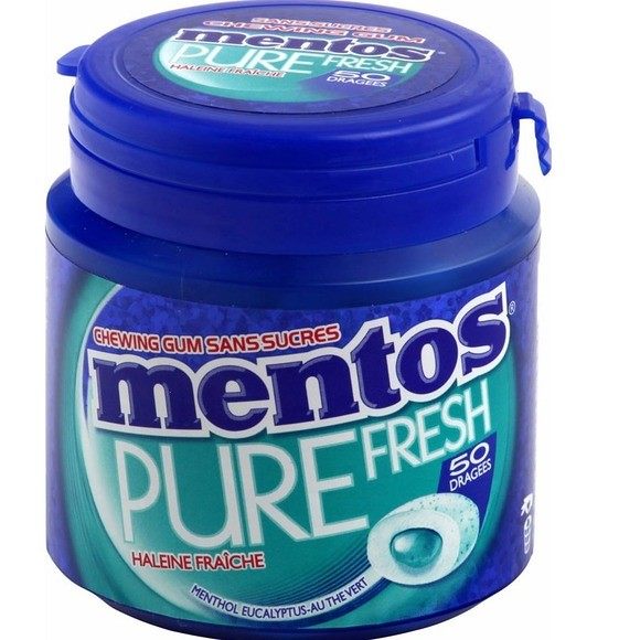 Chewing-gum dragée Gum Pure Fresh Menthol Eucalypus, Mentos (x 30) | La ...
