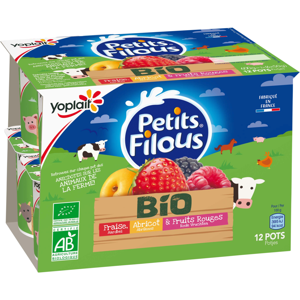 Petits Filous aux fruits BIO, Yoplait (12 x 50 g) | La belle vie ...
