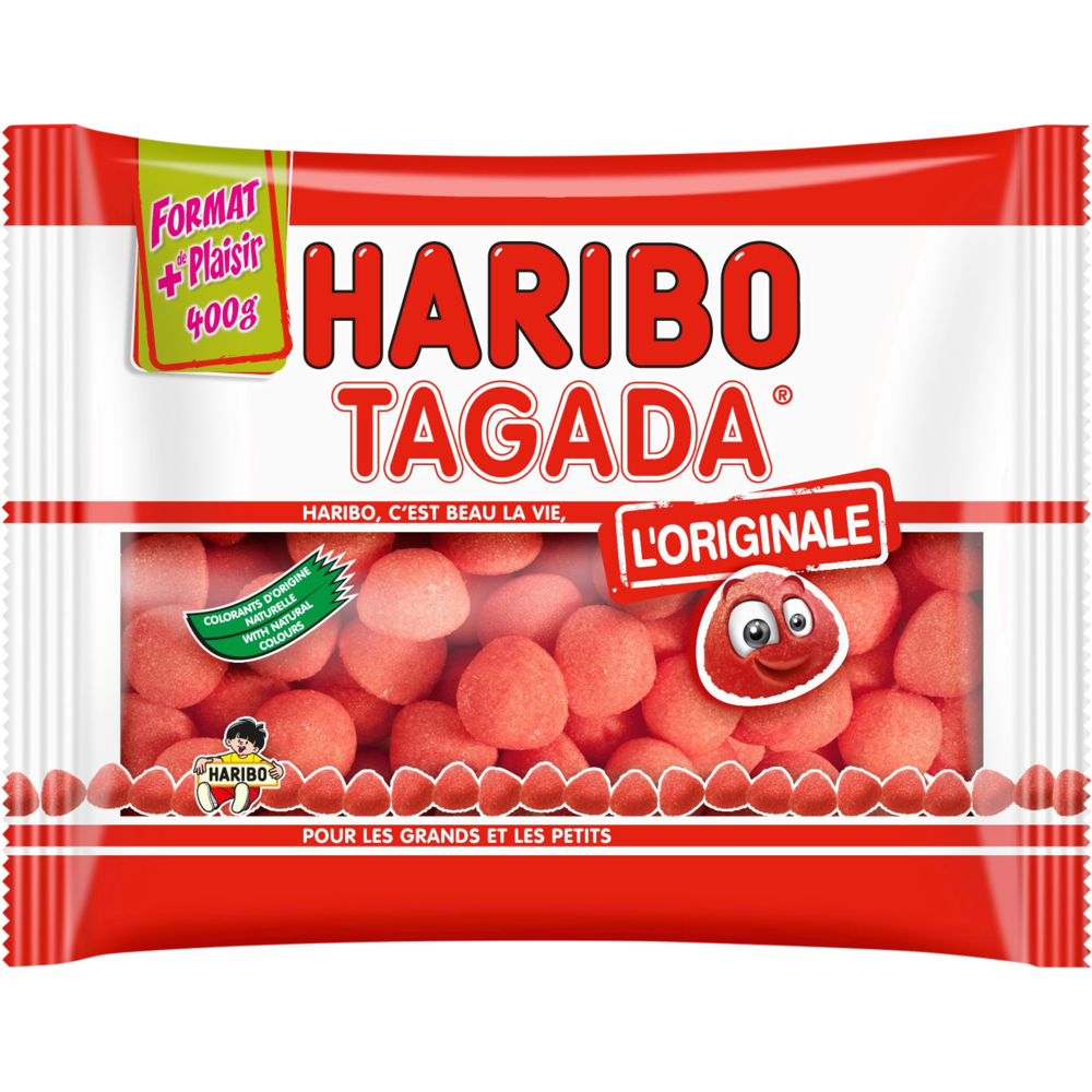Bonbons Fraise Tagada, Haribo (400 g) | La belle vie : Vos courses ...